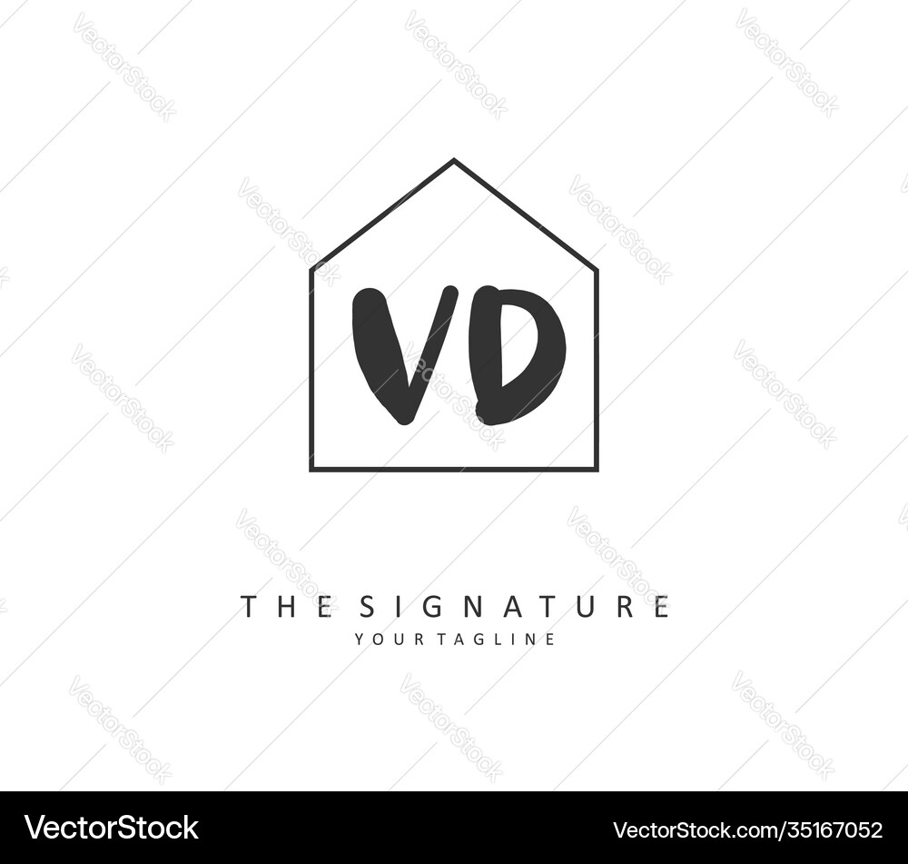 Vd initial letter handwriting and signature logo Vector Image