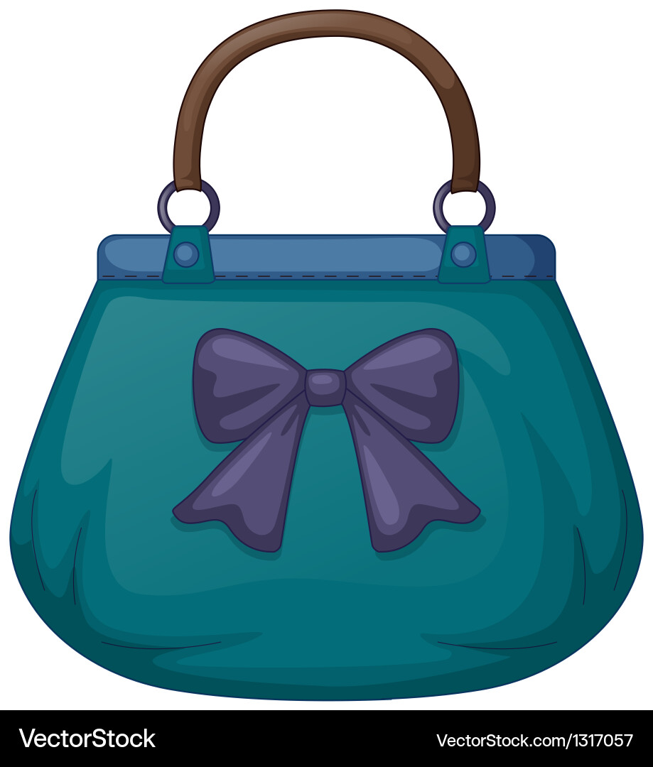 A blue handbag with ribbon Royalty Free Vector Image