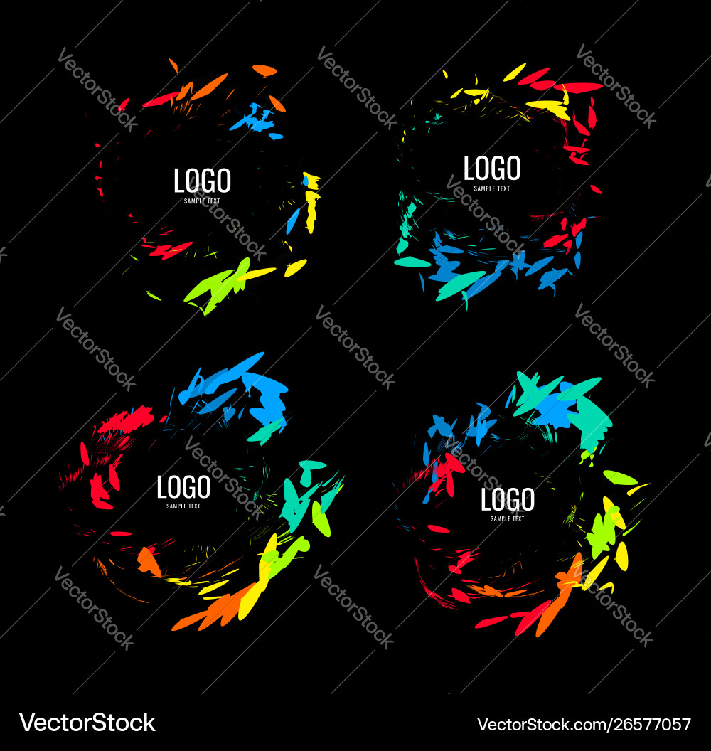 A series circular logos in natural style Vector Image
