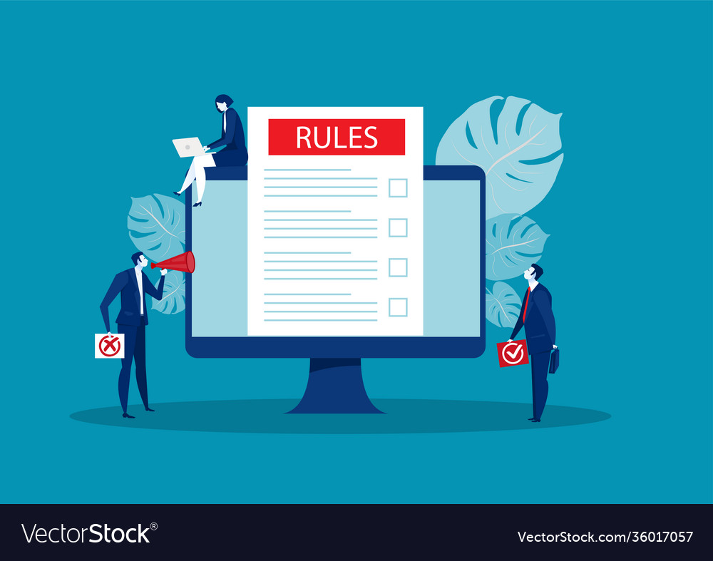 Businessman presentation about rules concept Vector Image