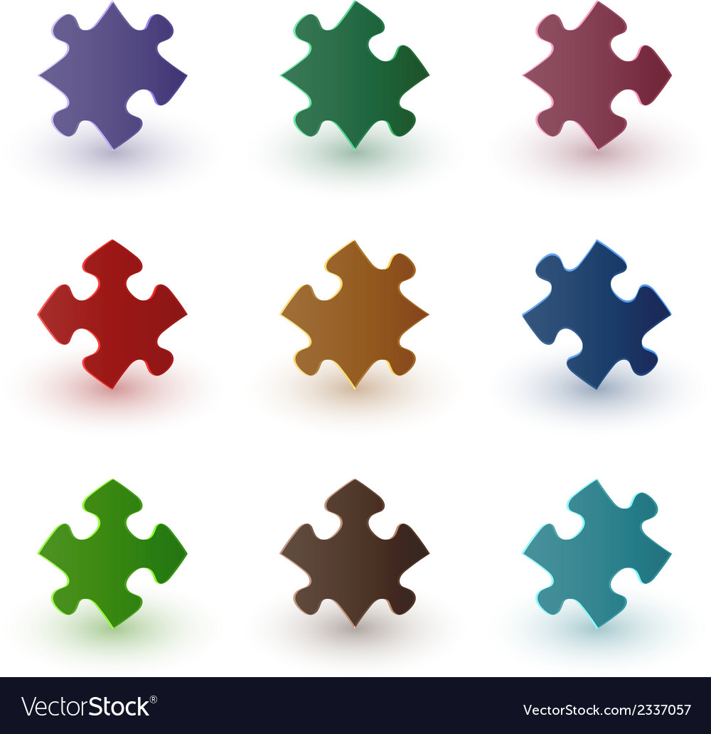 Color puzzle pieces Royalty Free Vector Image - VectorStock