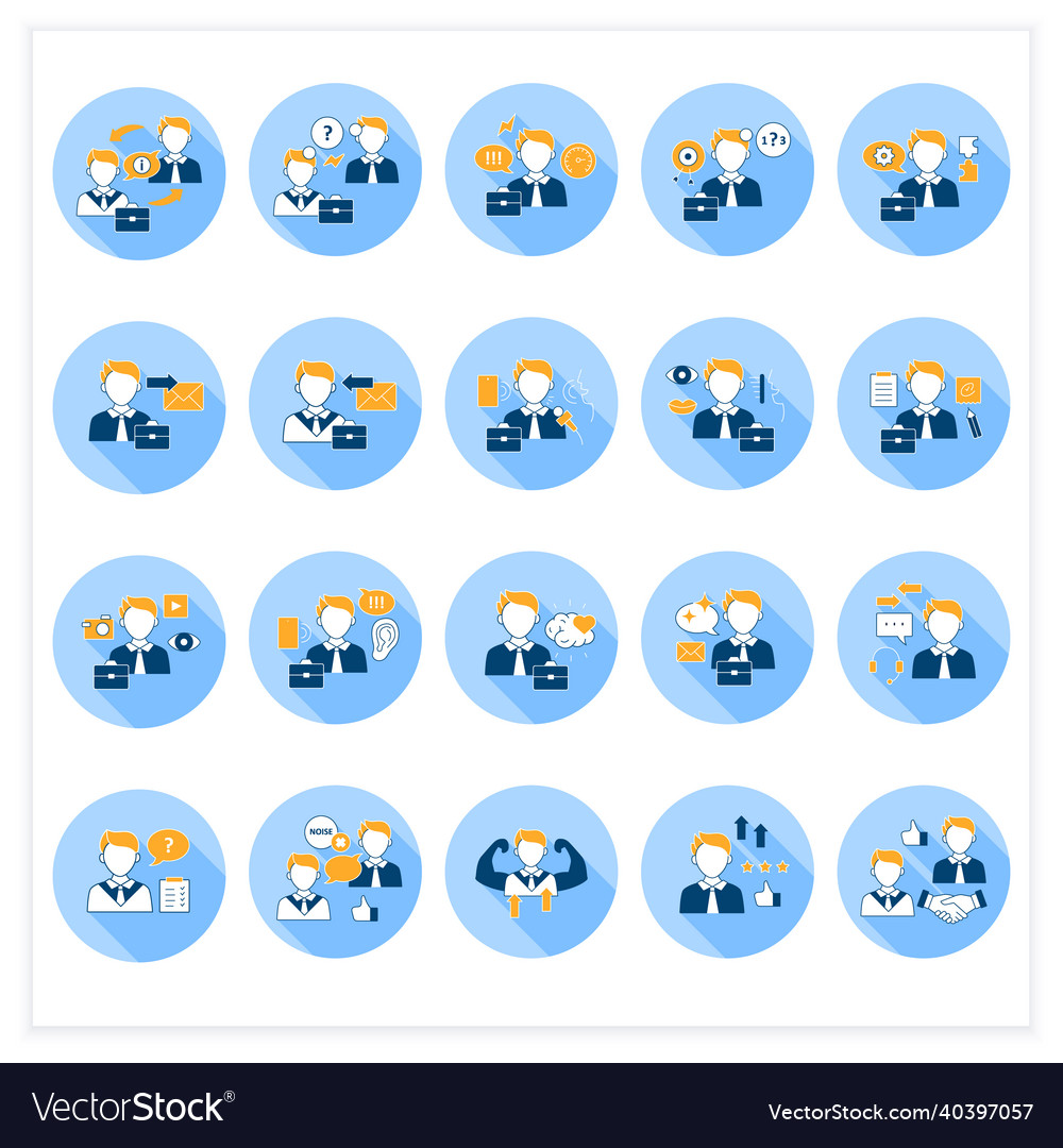 Effective communication flat icons set Royalty Free Vector Effective communication flat icons set Royalty Free Vector