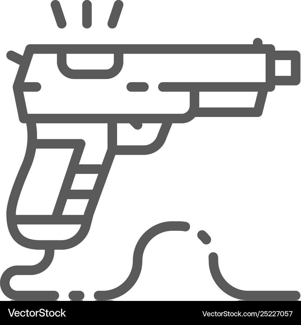 Game gun pistol line icon Royalty Free Vector Image
