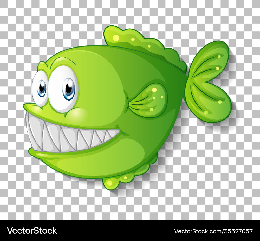 Green exotic fish cartoon character Royalty Free Vector
