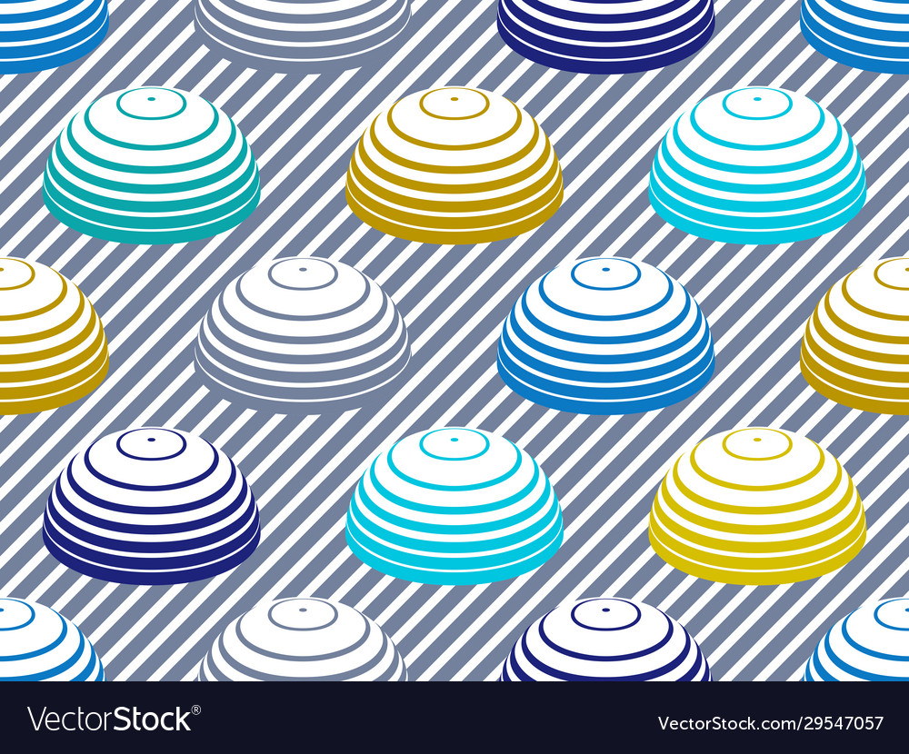Hemispheres lined optical seamless pattern repeat Vector Image