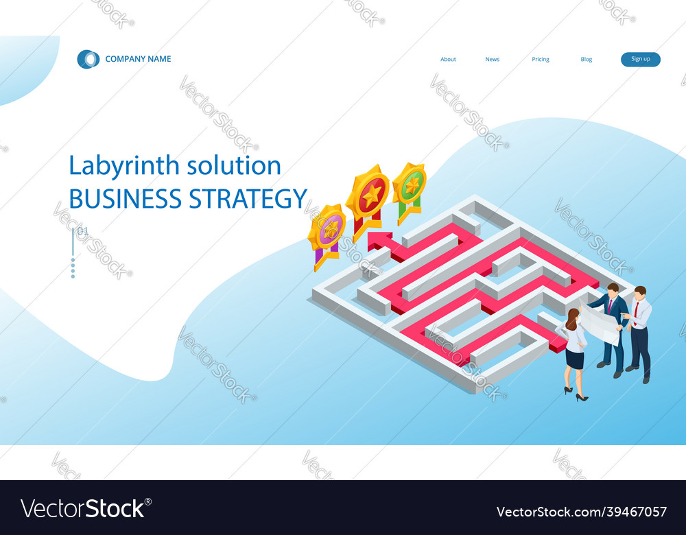 Isometric maze labyrinth solution business team Vector Image Isometric maze labyrinth solution business team Vector Image