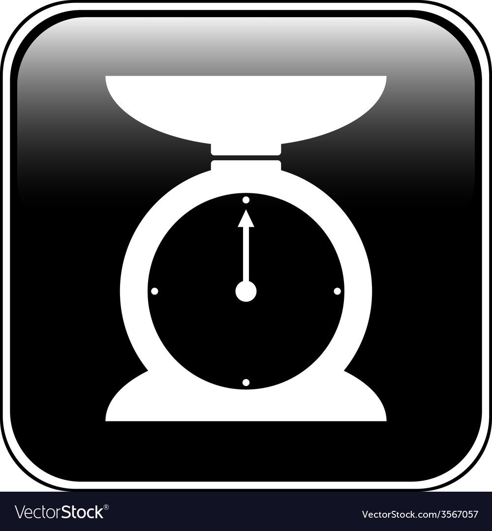 Kitchen scales button Royalty Free Vector Image