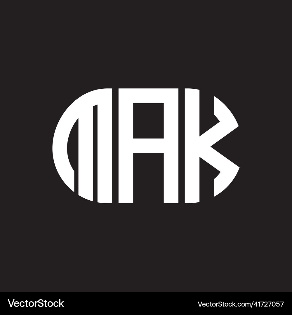 Mak letter logo design on black background Vector Image