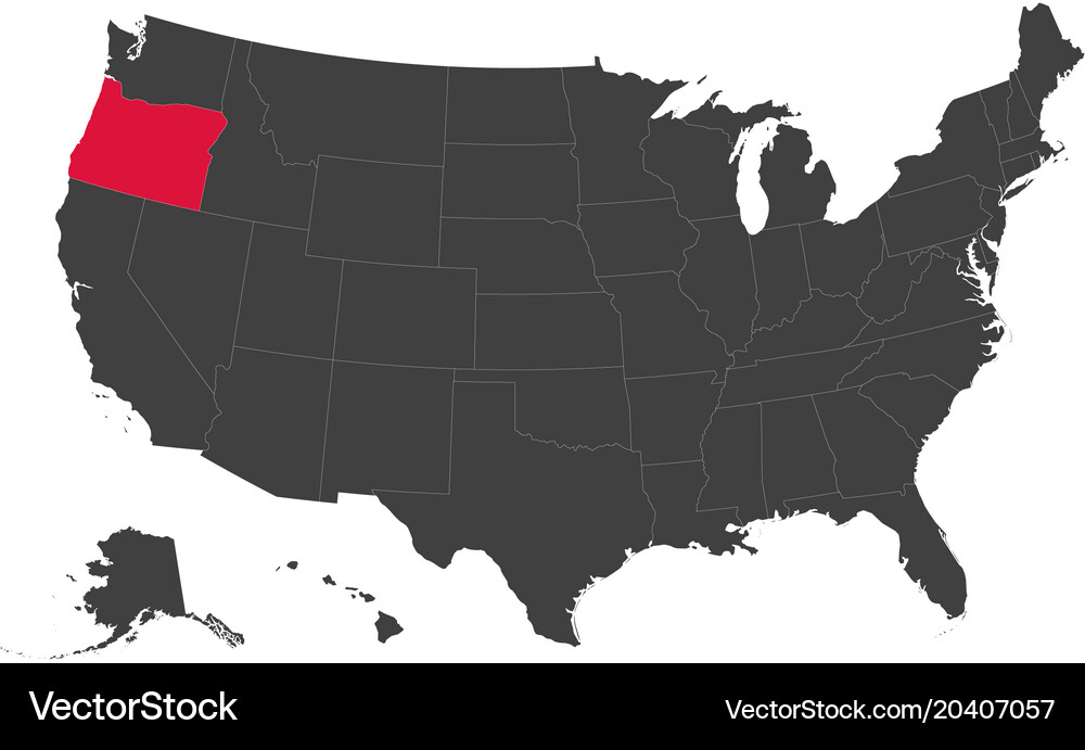 Map of usa - oregon Royalty Free Vector Image - VectorStock