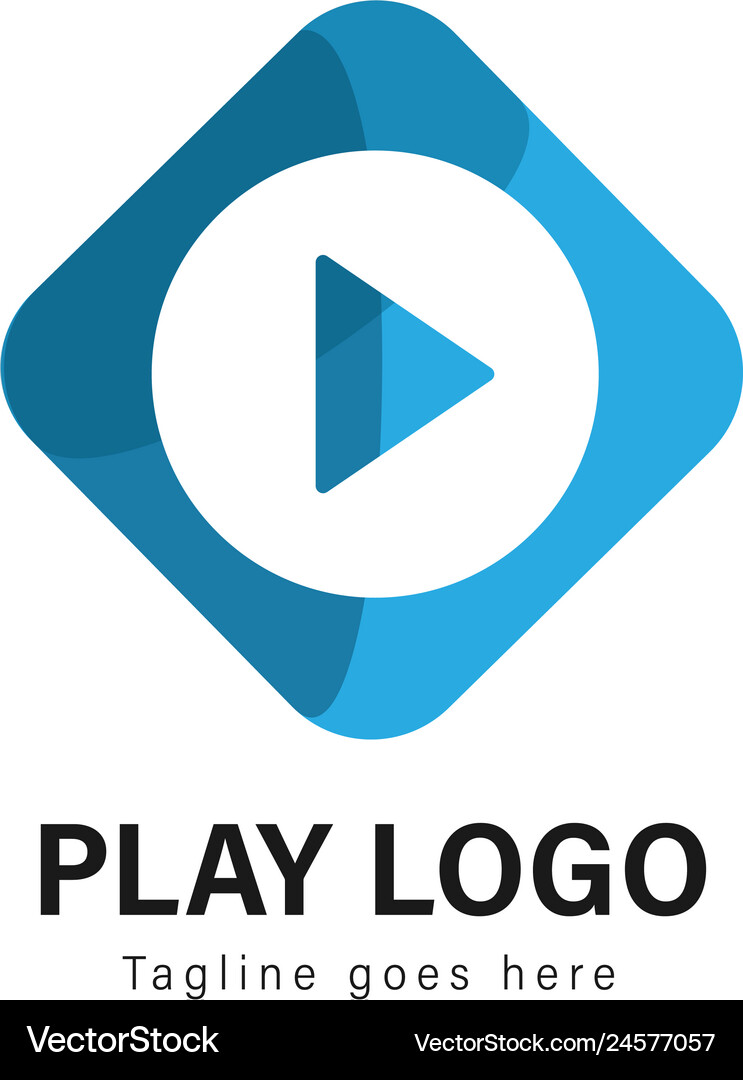 Media play logo template design play logo Vector Image