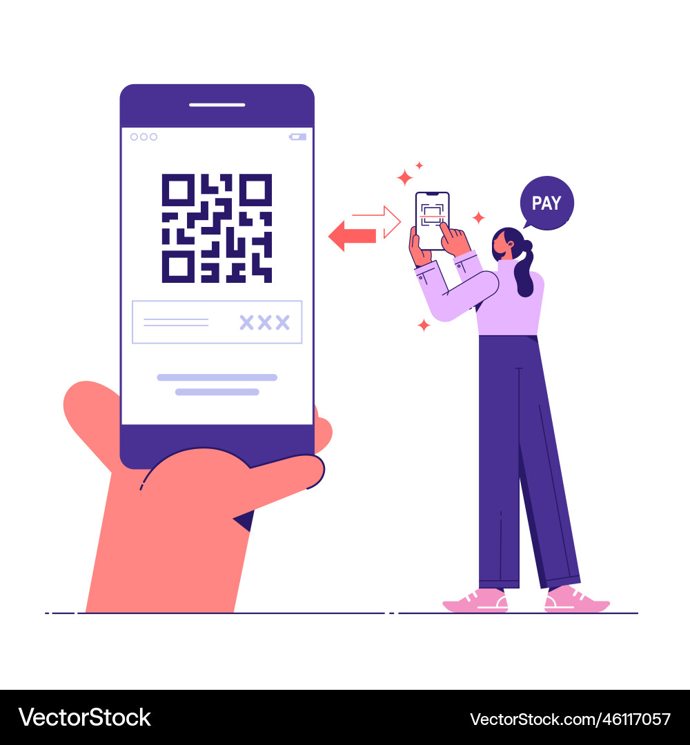 Mobile wireless cashless or contactless payment Vector Image