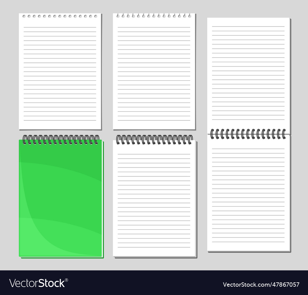 Notepad set Royalty Free Vector Image - VectorStock