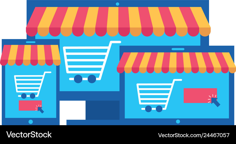 Online buying ecommerce Royalty Free Vector Image