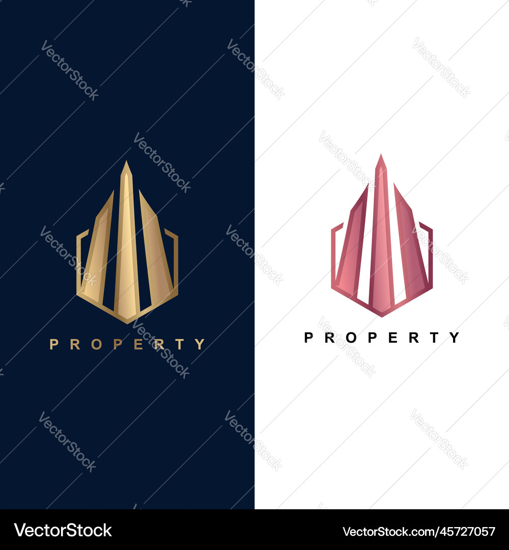 Property icon building symbol logo template Vector Image