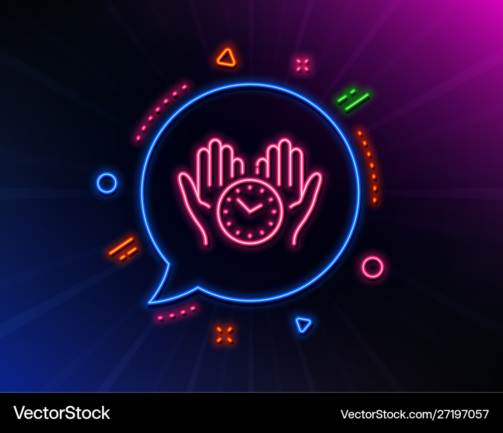 Safe time line icon clock sign hold watch Vector Image