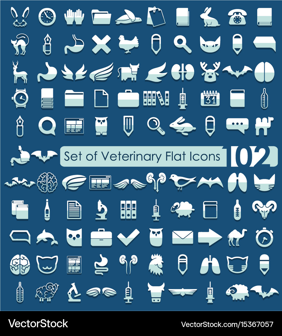 Set of veterinary icons Royalty Free Vector Image