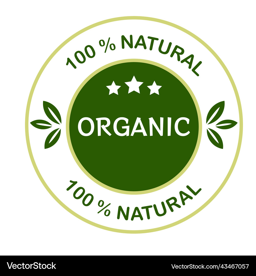 Sticker for organic products Royalty Free Vector Image