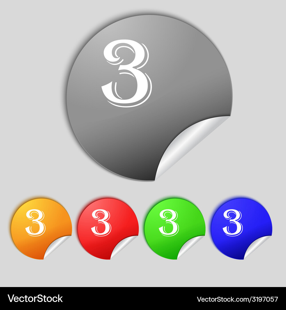 Third place award sign winner symbol step three Vector Image