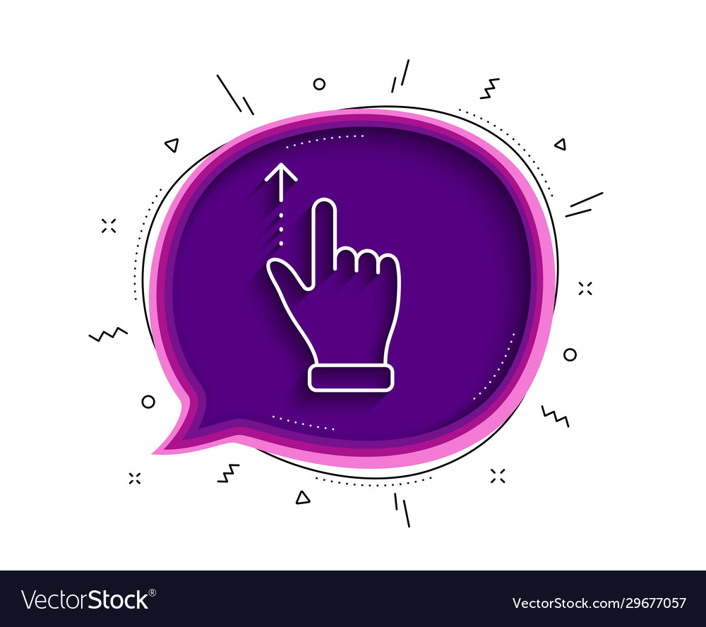 Touchscreen gesture line icon slide up arrow sign Vector Image