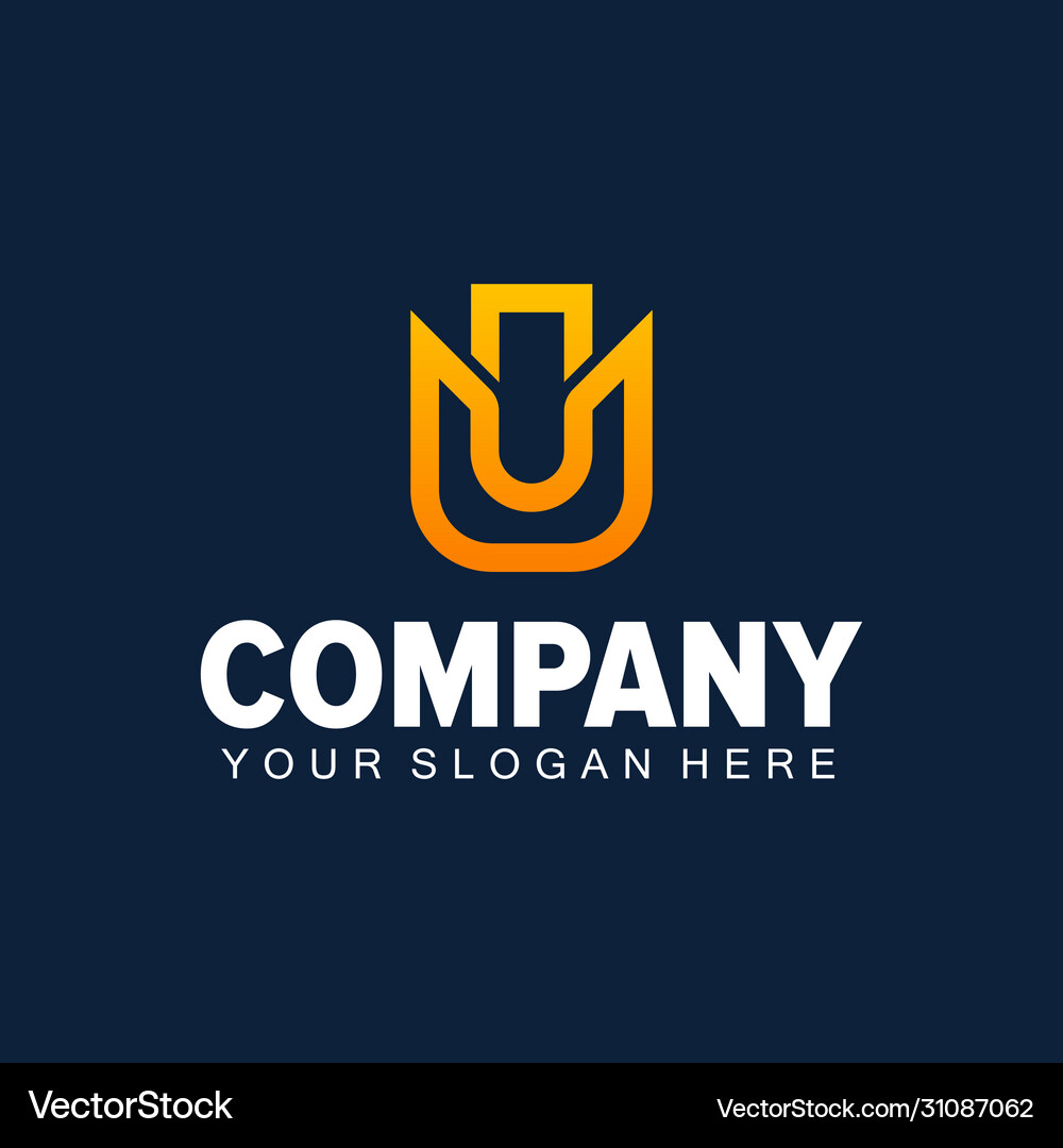 Abstract modern minimal colorful u letter real Vector Image