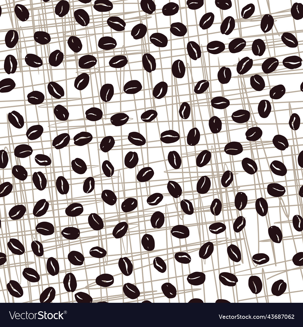 Coffee beans seamless pattern Royalty Free Vector Image