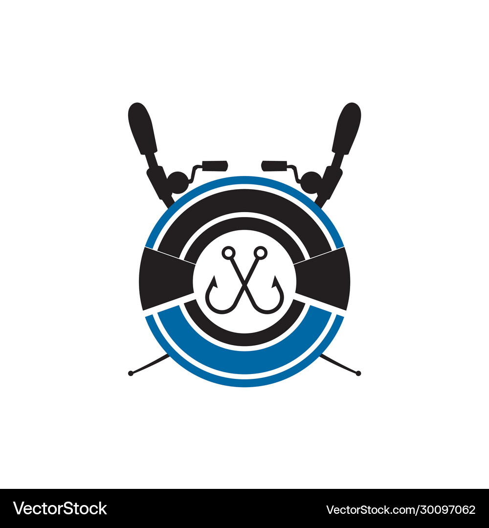 Fishing club logo design template Royalty Free Vector Image