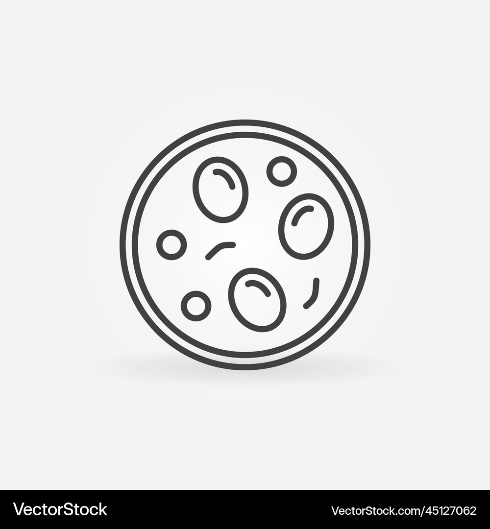 Helminth larvae in petri dish thin line concept Vector Image