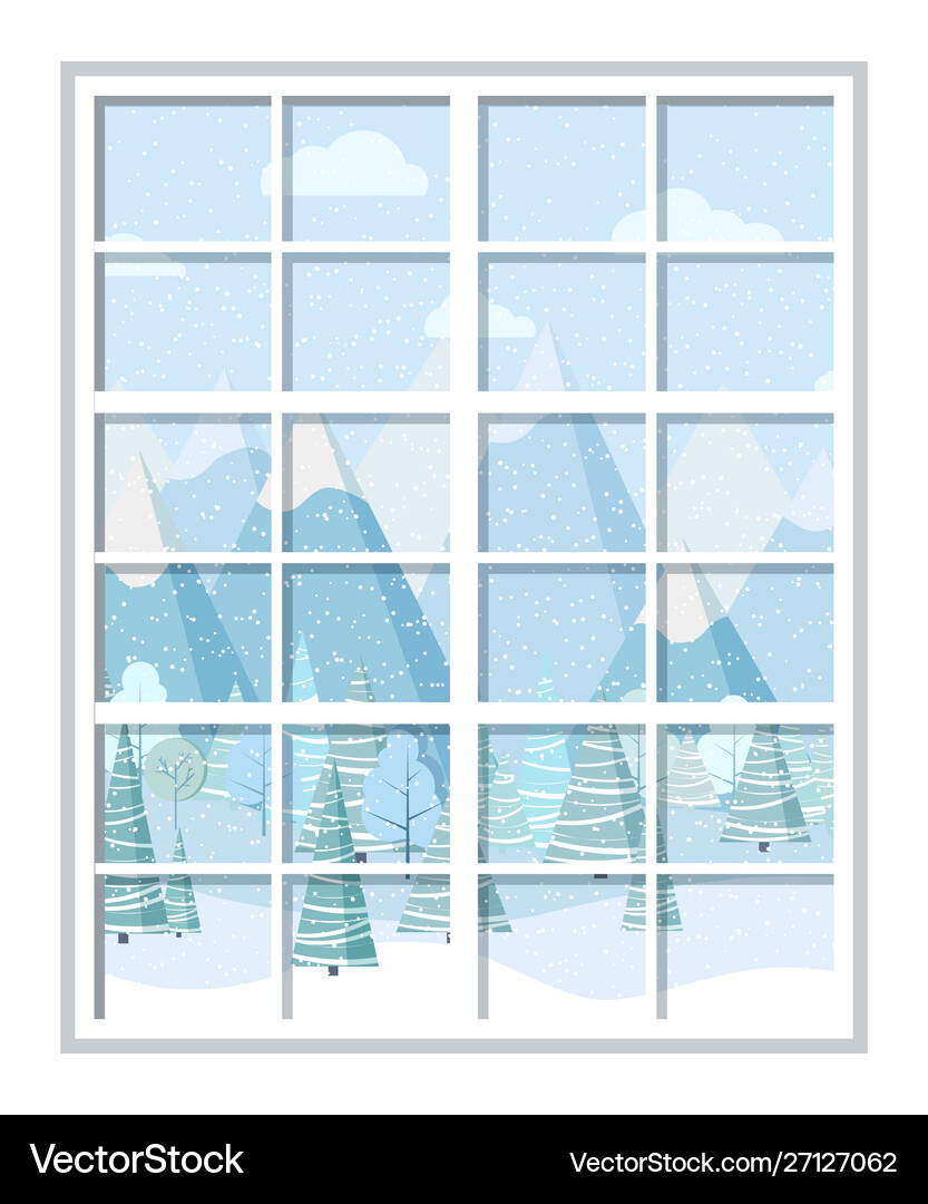 Isolated white room window frame in cartoon flat Vector Image