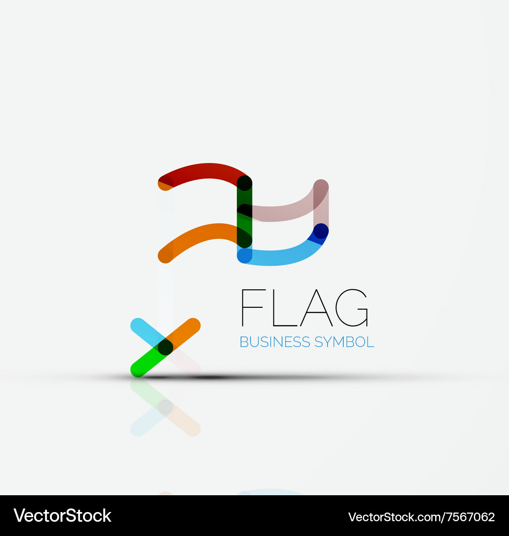 Logo flag abstract linear geometric business icon Vector Image
