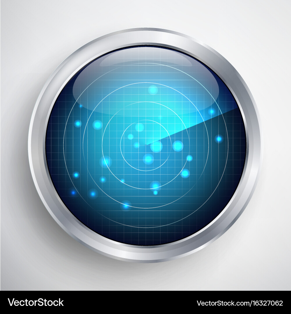 Radar screen digital with world map Royalty Free Vector