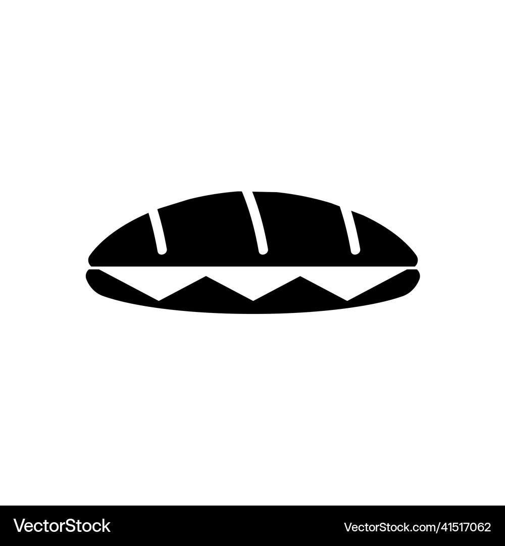 Sandwich icon black sign on isolated background Vector Image