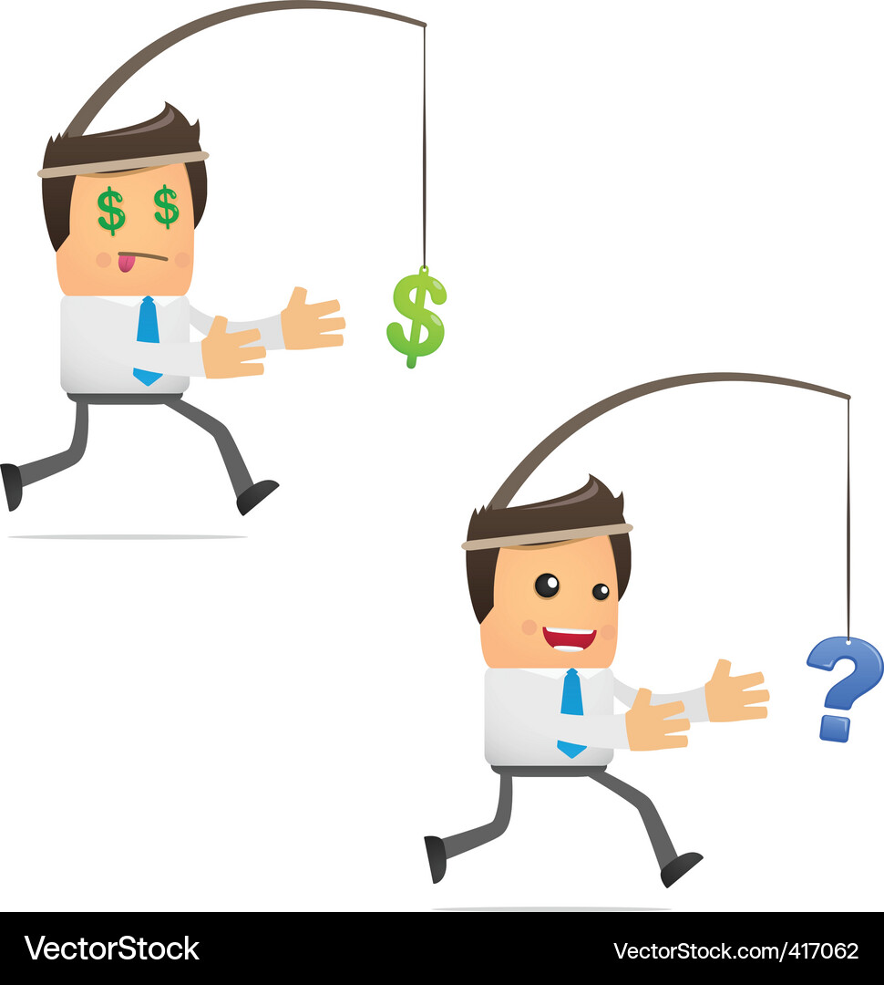 Set of funny cartoon manager Royalty Free Vector Image
