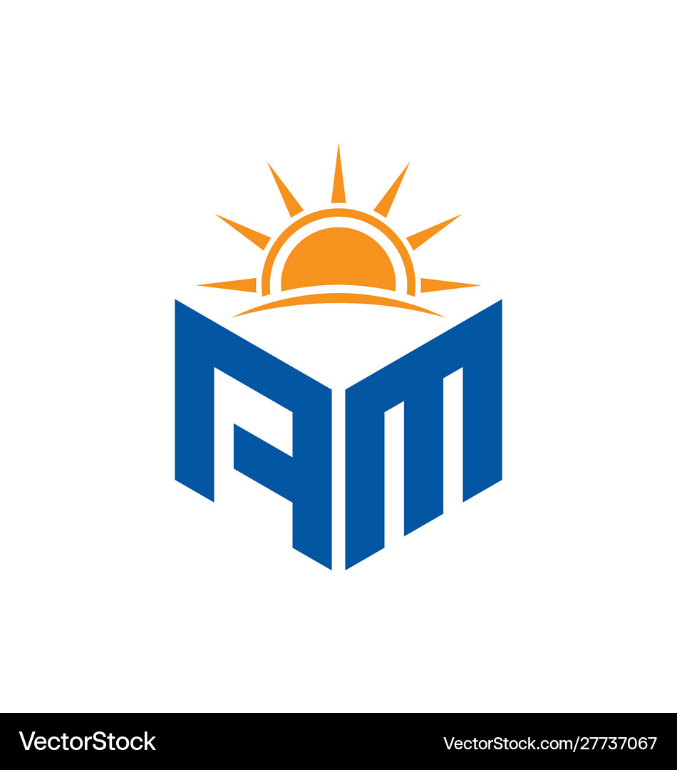 Abstract polygonal am logo am letter logo Vector Image