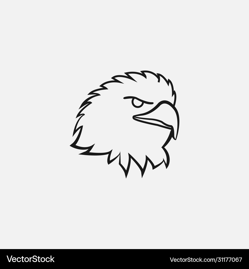 Angry eagle logo vicious face with line art style Vector Image