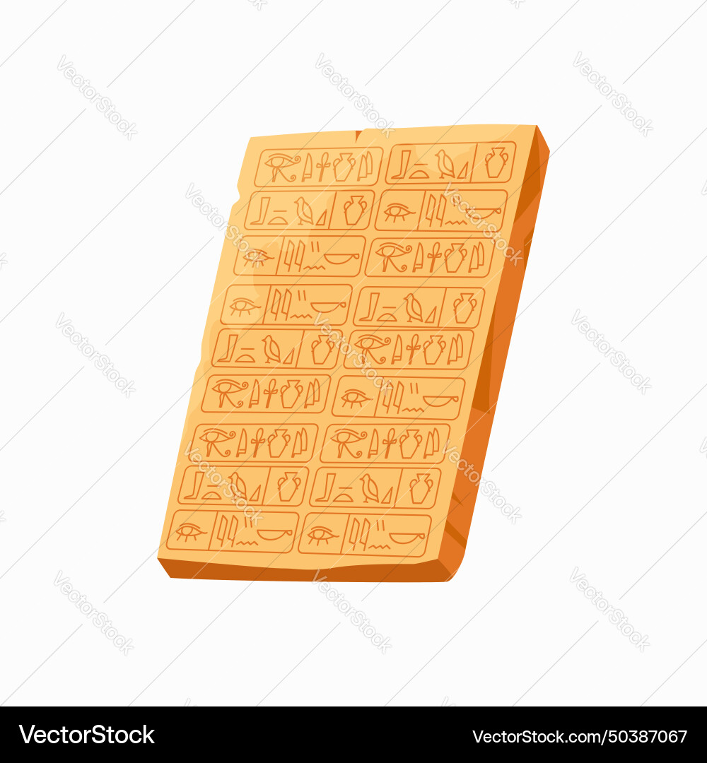 Arcade game egyptian stone board with hieroglyphs Vector Image