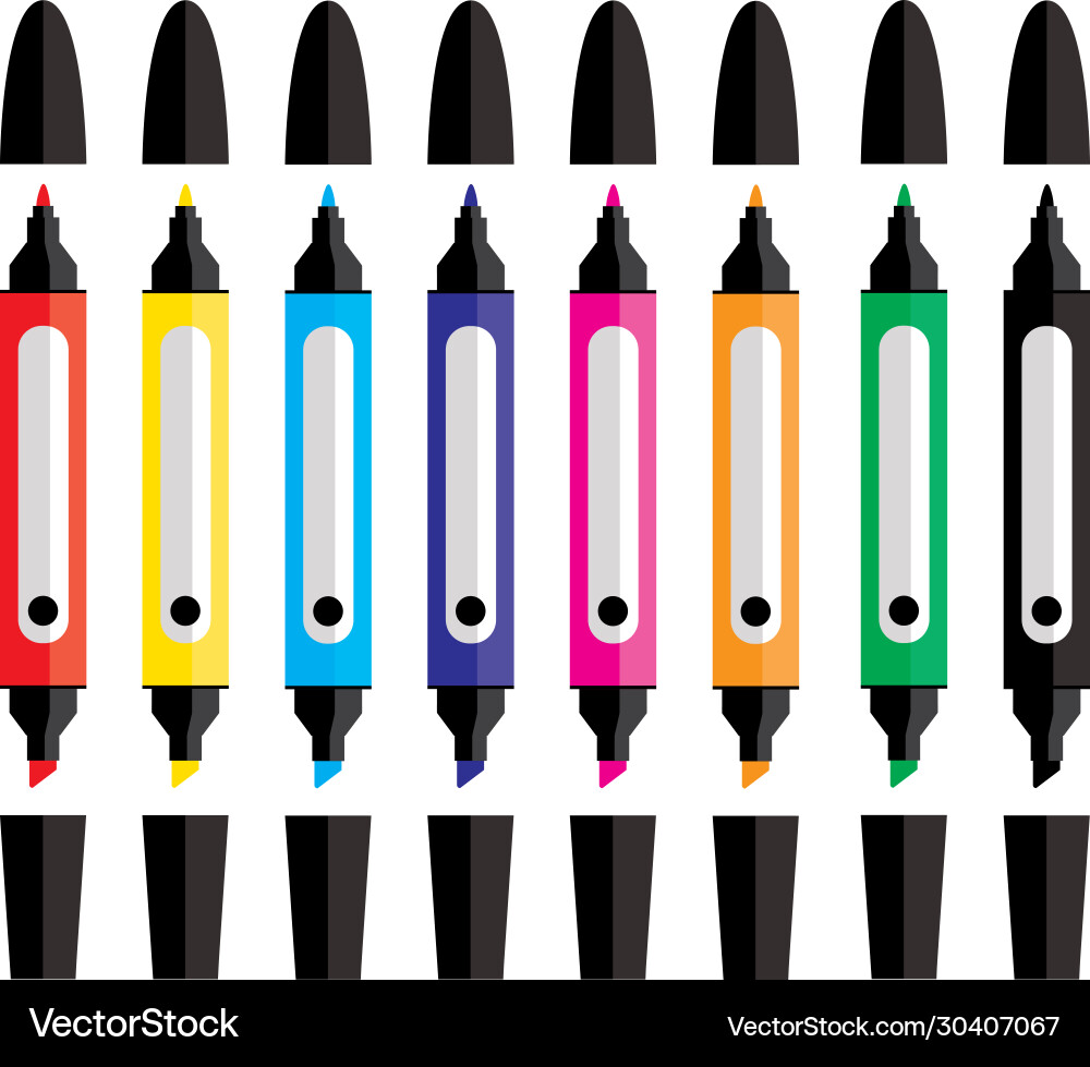 Art studio tools felt tip pens Royalty Free Vector Image