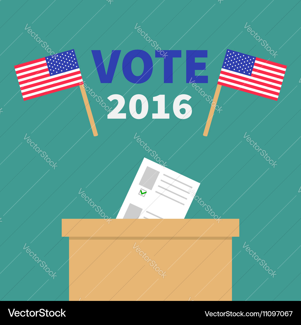 Ballot voting box with paper blank bulletin Vector Image