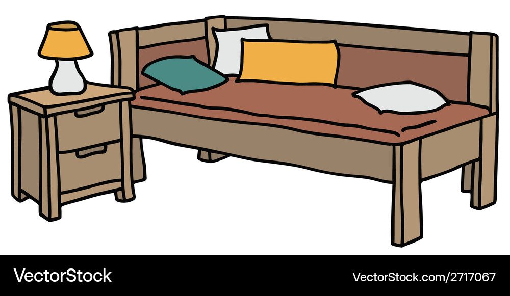 Bed and table Royalty Free Vector Image - VectorStock
