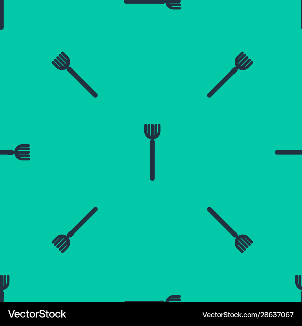 Blue line garden pitchfork icon isolated seamless Vector Image