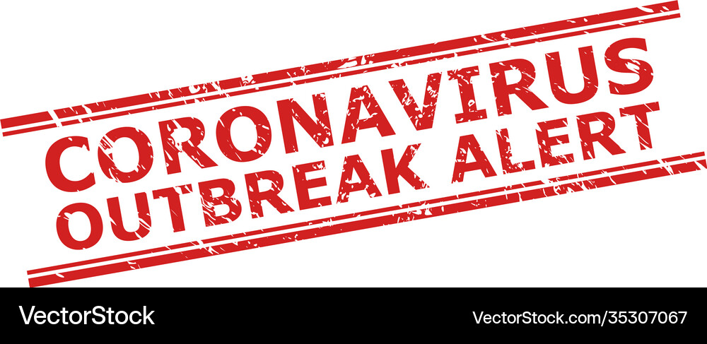 Coronavirus outbreak alert watermark with grunge Vector Image