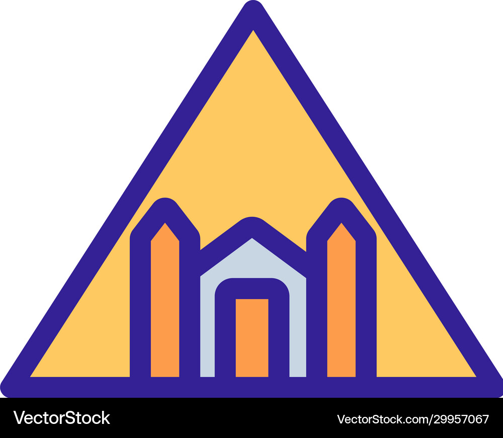 Egypt pyramid icon isolated contour symbol Vector Image
