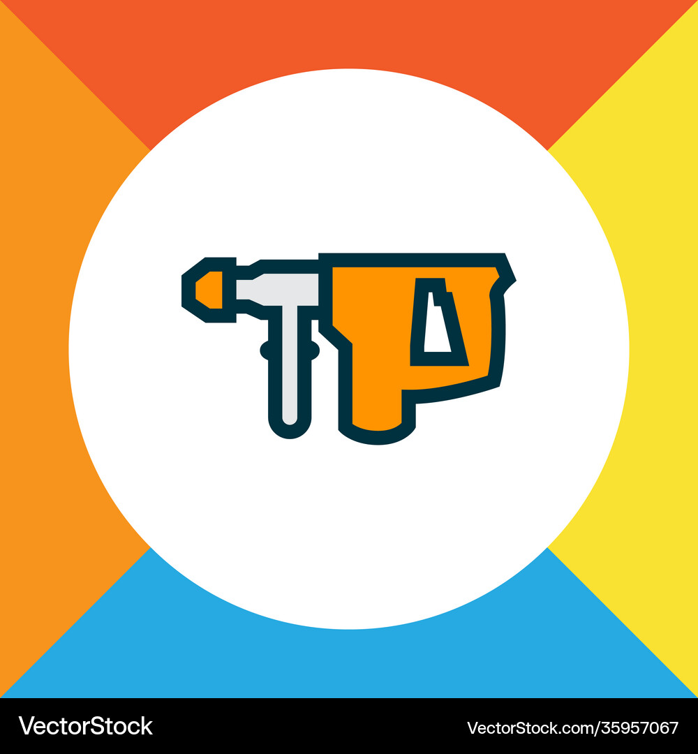 Electric hammer icon colored line symbol premium Vector Image