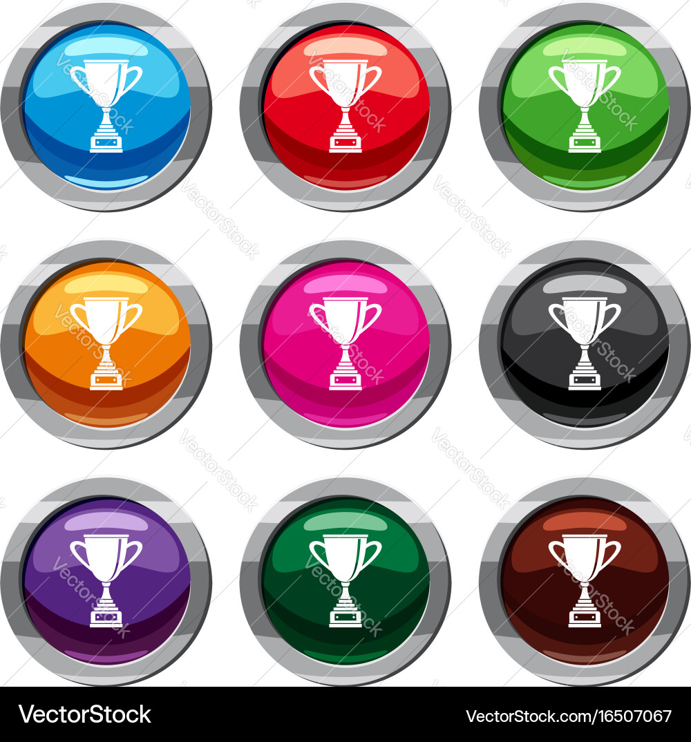 Gold cup for championship set 9 collection Vector Image