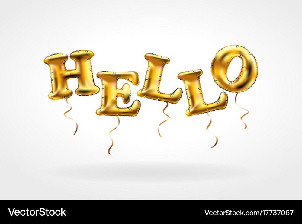 Gold metallic balloon font upper case letters Vector Image