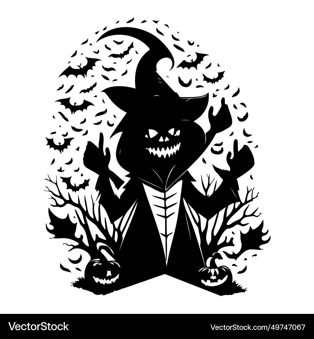 Halloween ghost reaper sketch hand draw black Vector Image