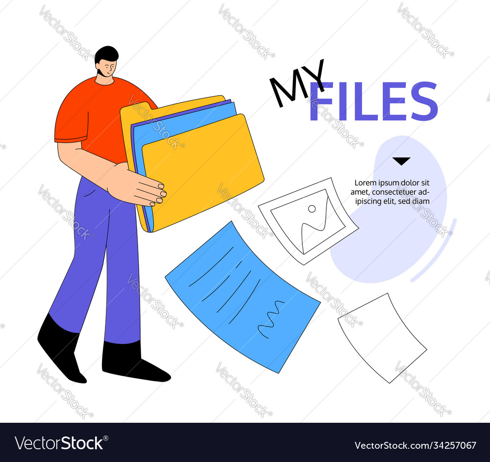 My files - modern colorful flat design style web Vector Image