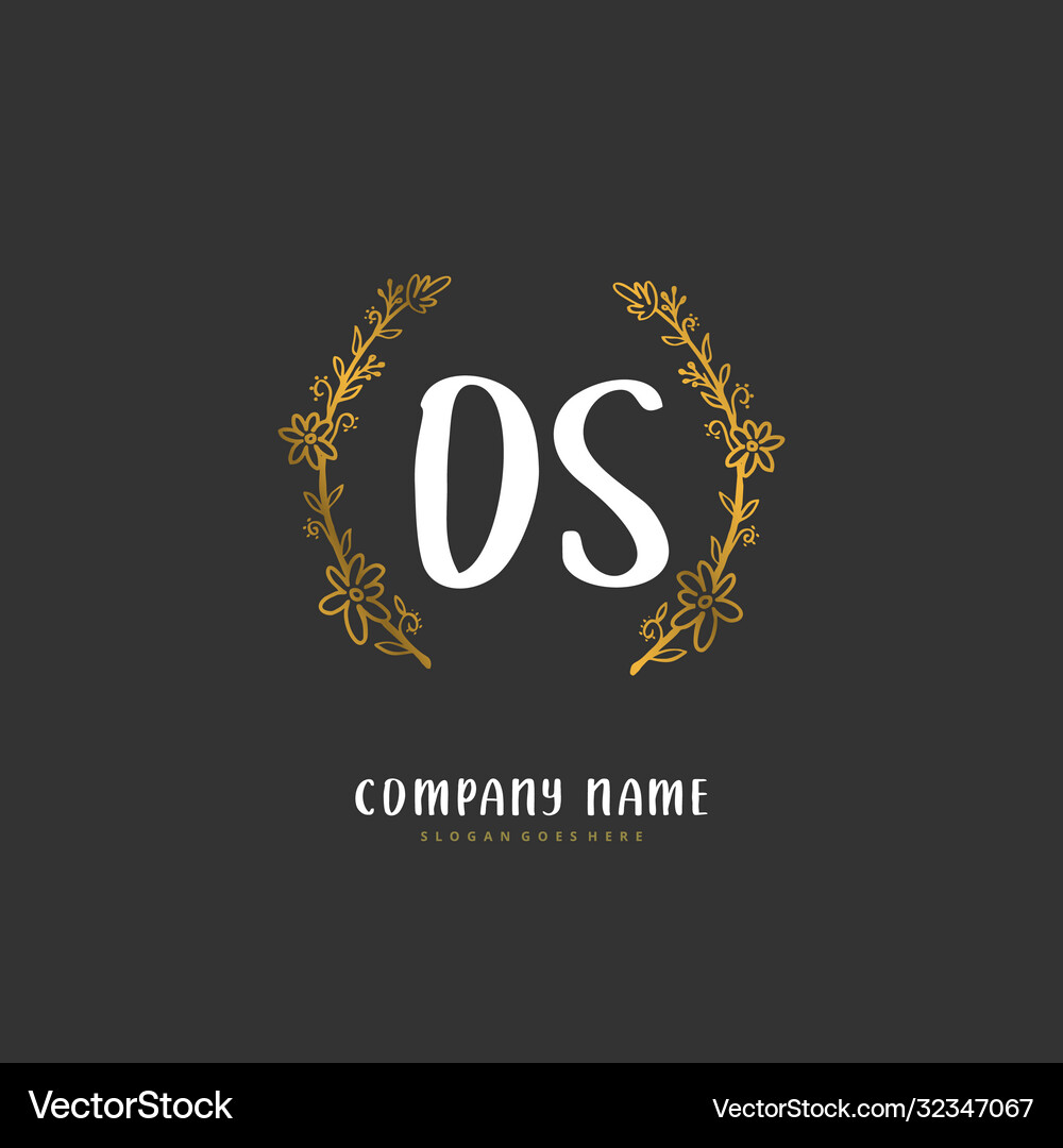 O s os initial handwriting and signature logo Vector Image