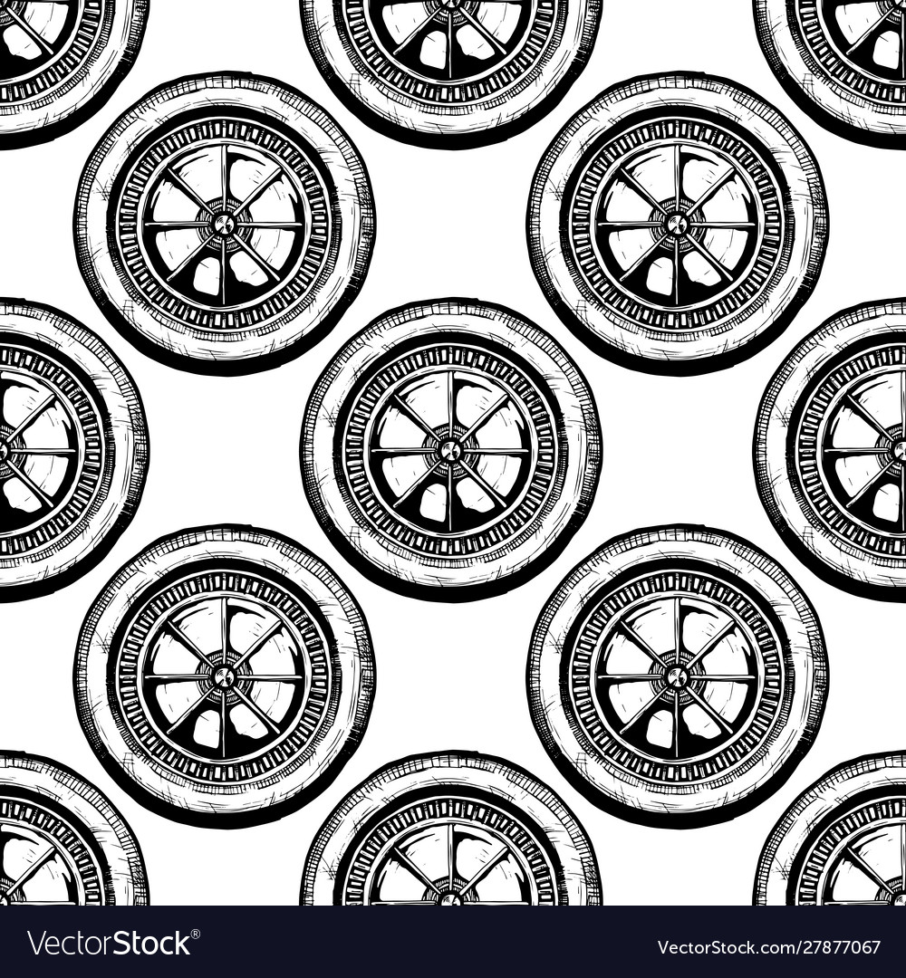 Pattern with wheel Royalty Free Vector Image - VectorStock