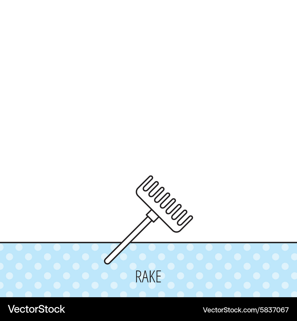 Rake icon gardening equipment sign Royalty Free Vector Image