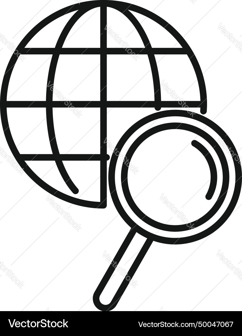 Web search icon outline online market Royalty Free Vector